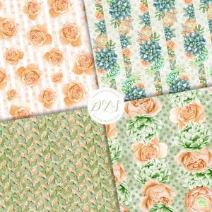 Floral Digital Paper, Spring Digital Paper Pack, Spring Digital ...