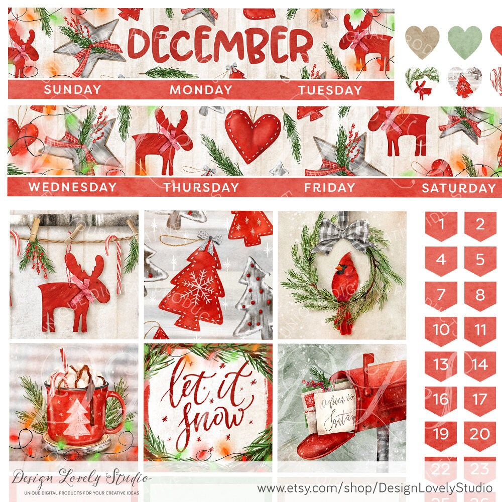 DECEMBER Planner Monthly Kit Happy Planner December Planner - Etsy