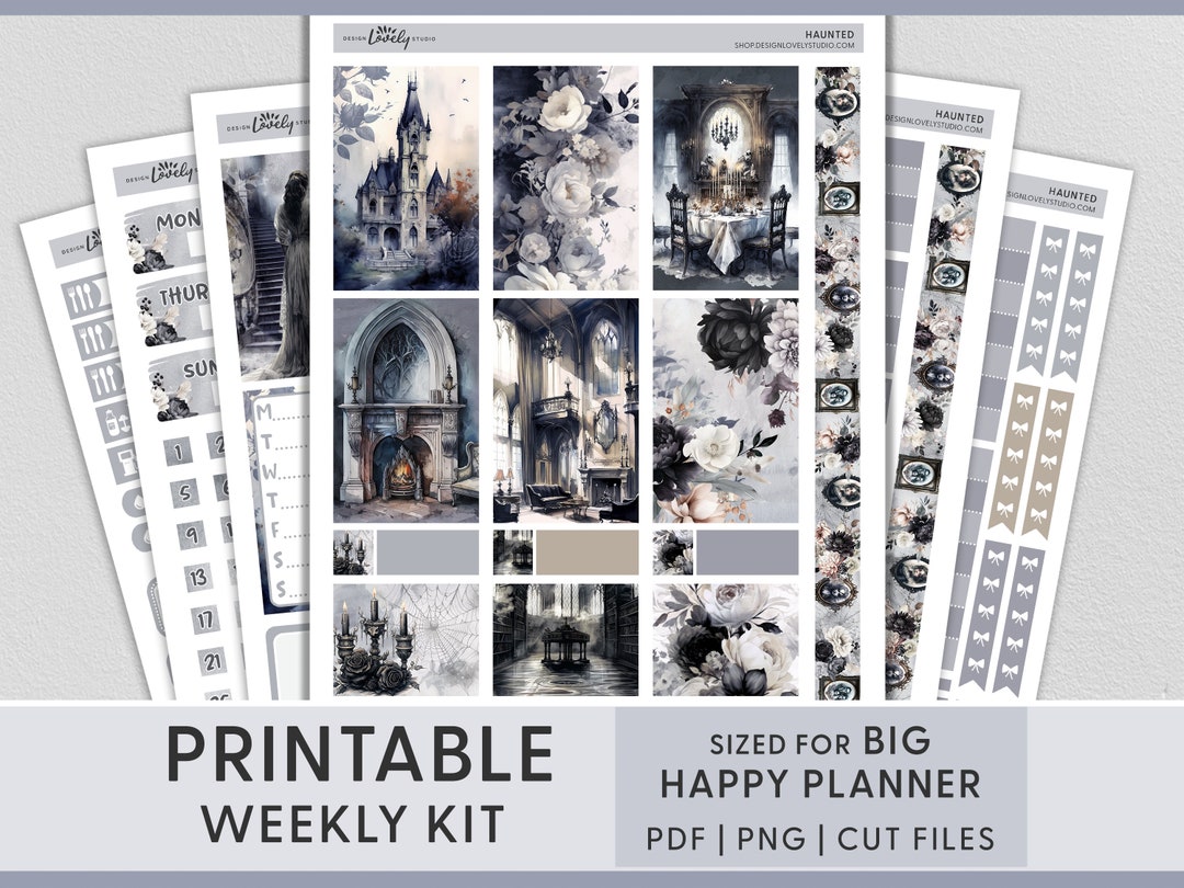 Halloween Planner Stickers, October Stickers, Haunted Halloween ...