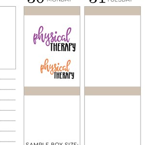 PHYSICAL THERAPY Script Planner Stickers, Physical Therapy Printable ...