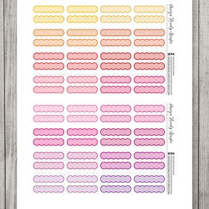Printable Scallop LABEL Stickers, Multicolor Scallop Label Planner ...