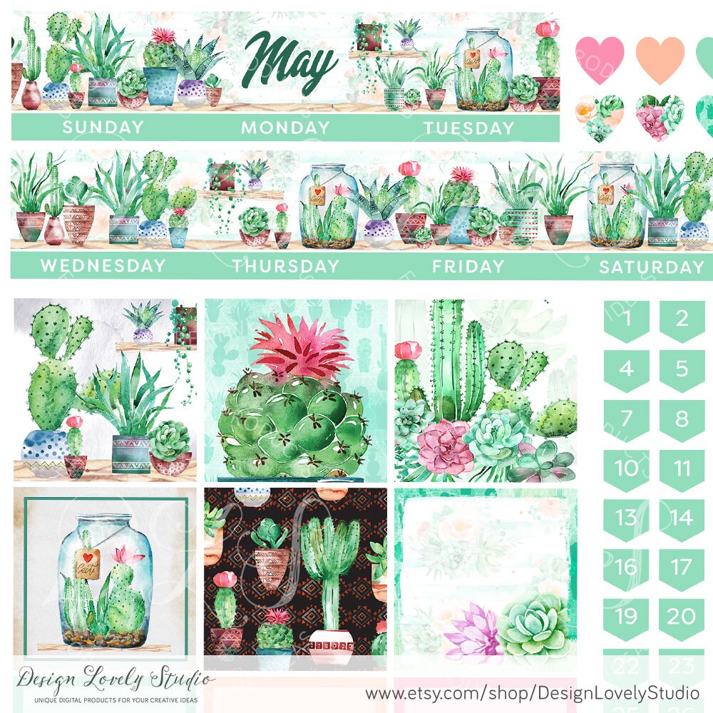 Printable MAY Planner Stickers Kit Happy Planner MAY Monthly - Etsy