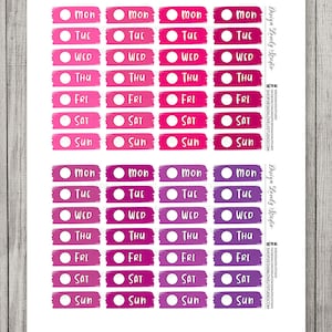 DATE COVERS Planner Stickers, Printable Date Covers, Weekdays Planner ...