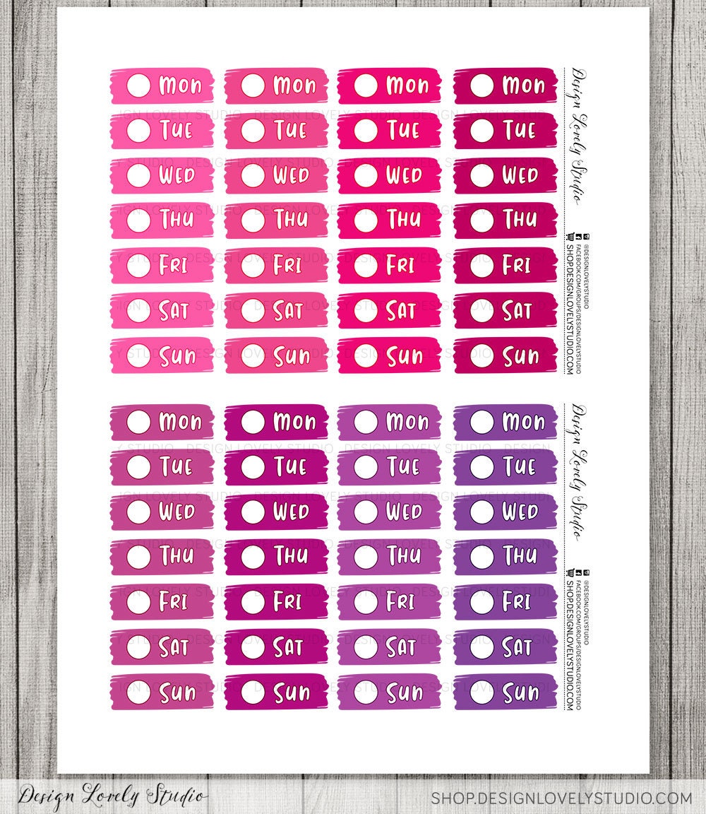 DATE COVERS Planner Stickers Printable Date Covers Weekdays - Etsy