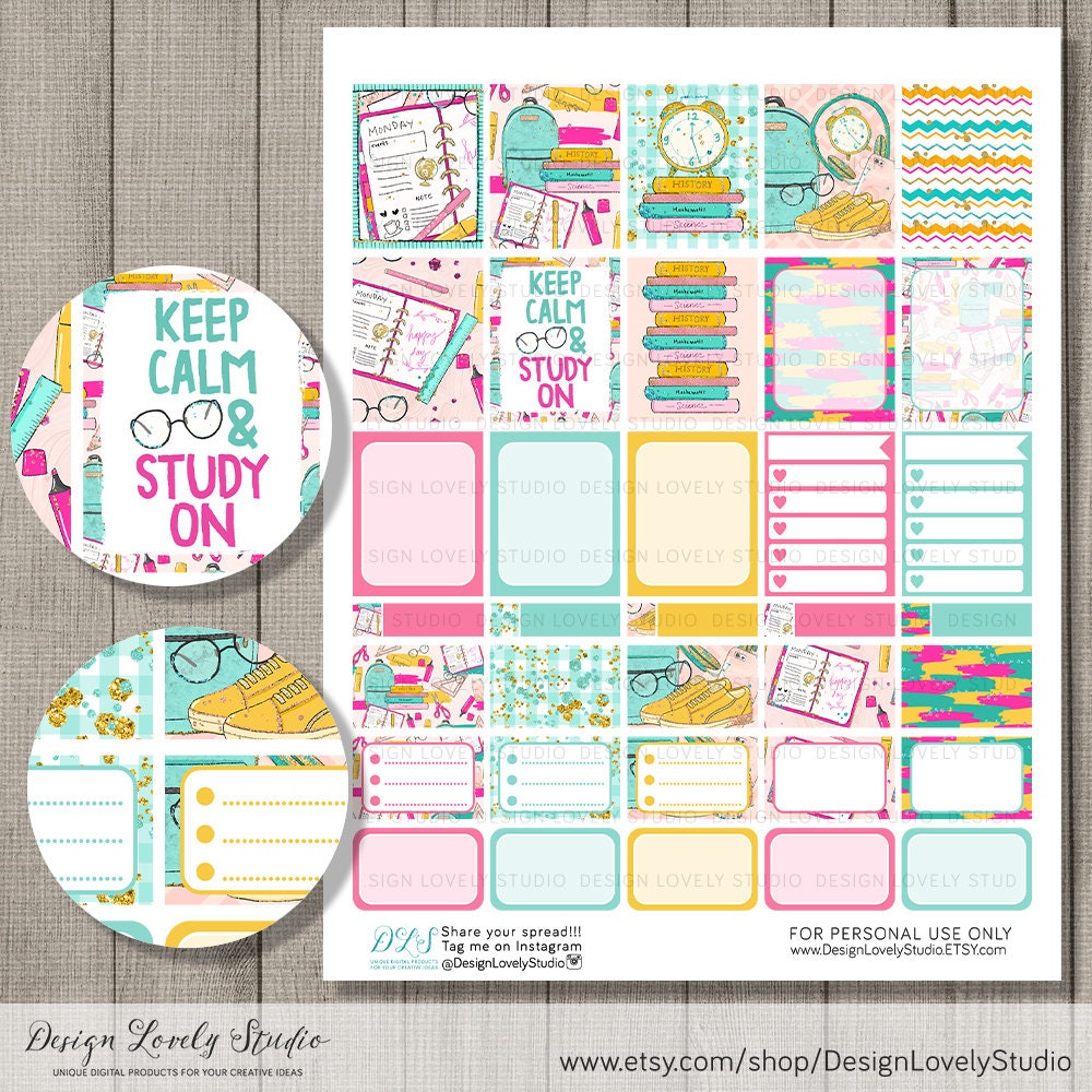 BACK TO SCHOOL Planner Stickers Printable Back to School | Etsy