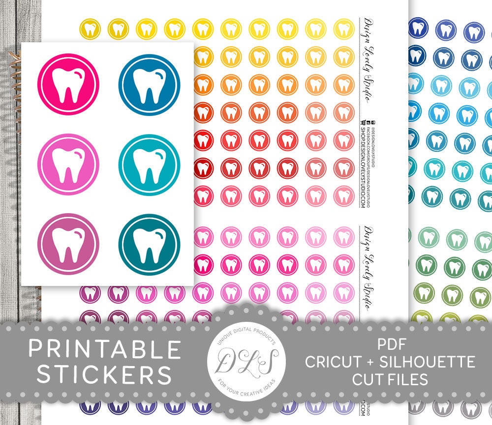 Printable Dentist Stickers Dentist Icon Stickers Dentist | Etsy
