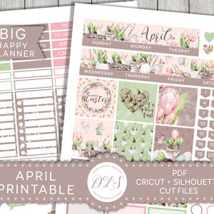 April Big Happy Planner Stickers, Printable Big Happy Planner Stickers ...