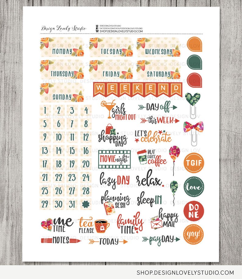Big Happy Planner Fall Stickers Mambi Big Planner Stickers - Etsy