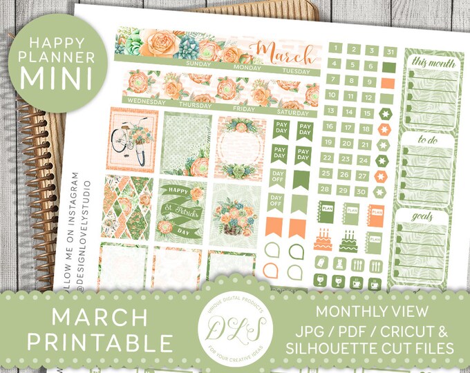 Mini Happy Planner March Stickers Kit Mambi Planner Stickers - Etsy