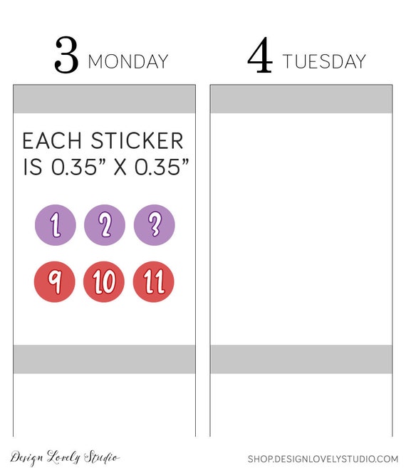 Paper, Party & Kids Stickers FS197 ECLP Date Dot Stickers BuJo Stickers ...