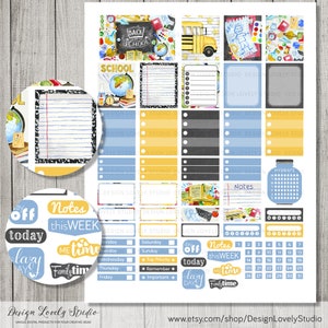 Printable BACK TO SCHOOL Planner Stickers, Mini Happy Planner Stickers ...