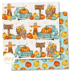 Fall Digital Paper, Pumpkin Digital Paper, Halloween Digital Paper ...