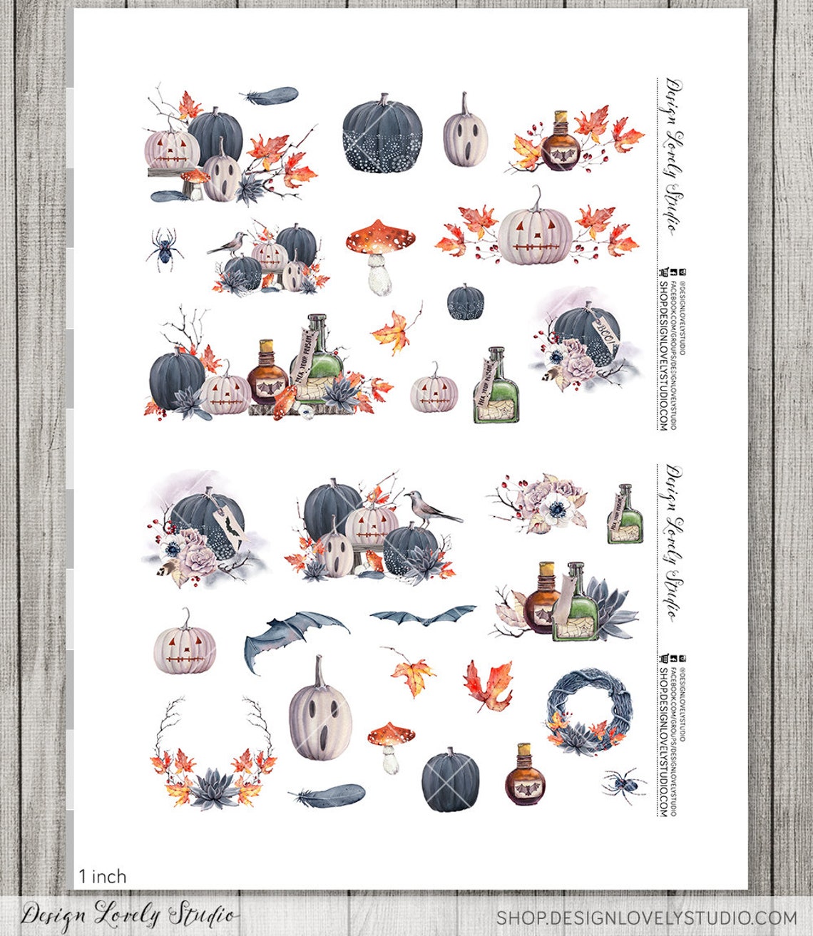 Printable Halloween Planner Stickers Halloween Scrapbook | Etsy