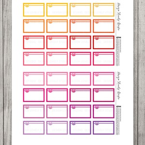Printable Bow Half Boxes, Multicolor Half Boxes, Printable Half Box ...