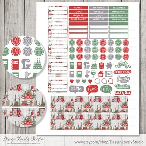 December Monthly Kit, Printable December Monthly Stickers, Christmas ...