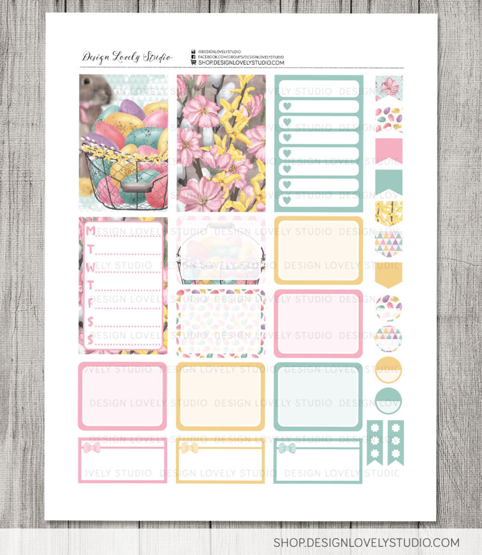 EASTER Planner Stickers Kit Printable Big Happy Planner - Etsy
