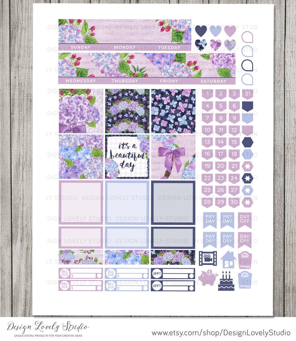 Happy Planner Monthly Sticker Kit Floral Planner Stickers - Etsy