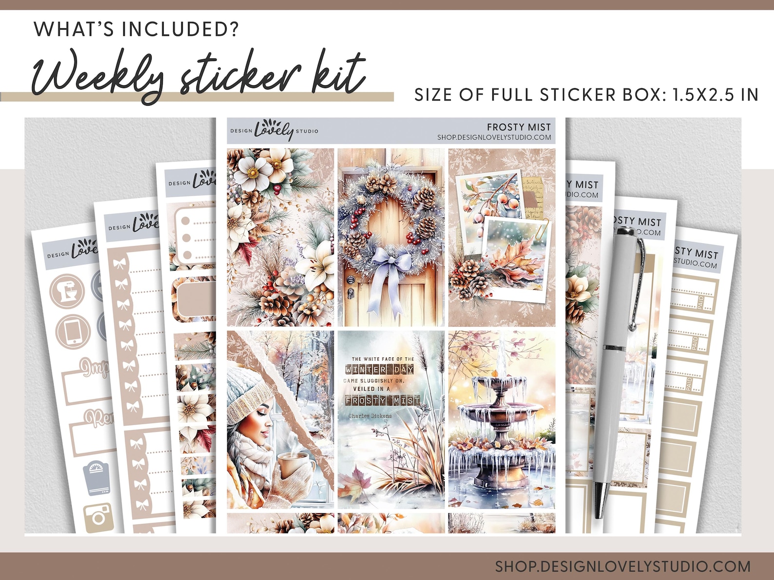 Printable Winter and Christmas Planner Stickers Bundle, December ...