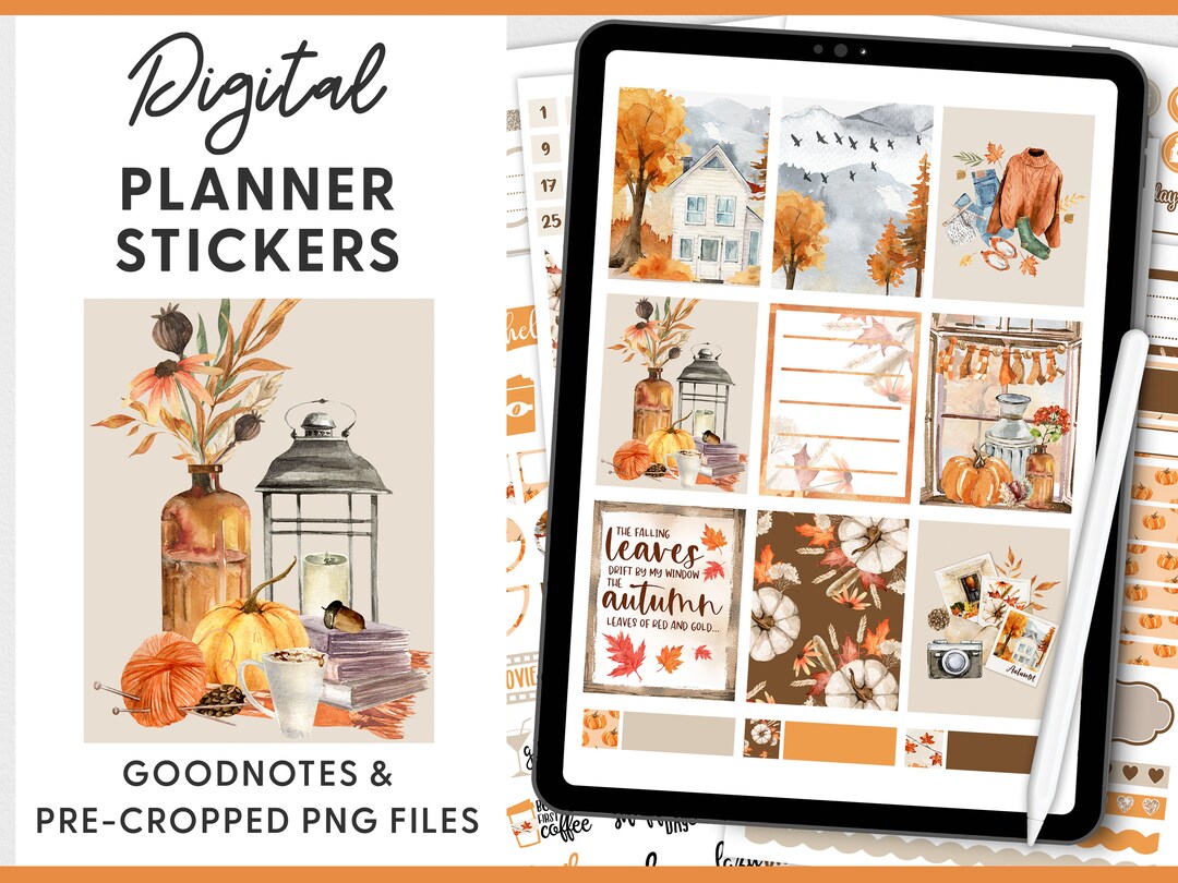 Fall Digital Stickers, Autumn Digital Stickers, Goodnotes Stickers ...