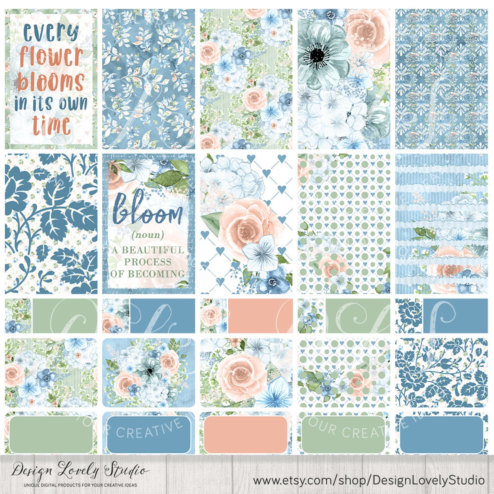 Printable FLORAL Planner Stickers Happy Planner Weekly - Etsy