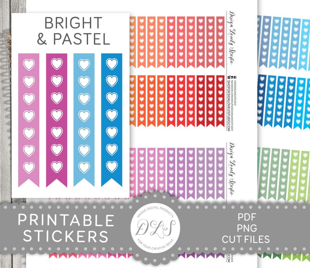 Heart CHECKLIST Planner Stickers, Printable Checklist Planner Stickers ...