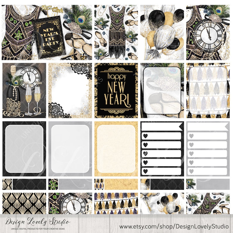 New Year Weekly Planner Kit New Year's Eve Printable - Etsy