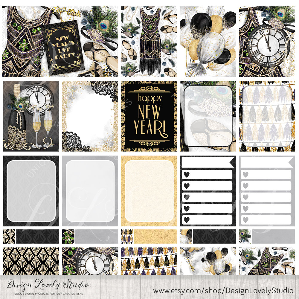 New Year Weekly Planner Kit New Year's Eve Printable - Etsy