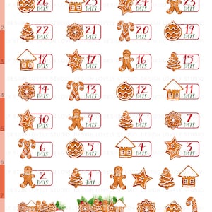Christmas Countdown Planner Stickers, Printable Christmas Coundown ...