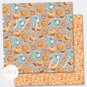 THANKSGIVING Digital Paper, Pumpkin Pie Digital Paper, Thanksgiving ...