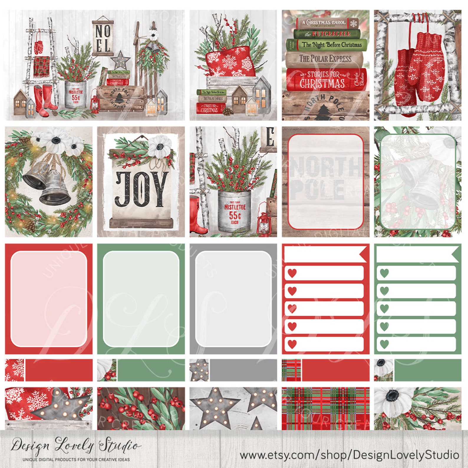 Printable Christmas Planner Stickers Kit Holiday Planner - Etsy