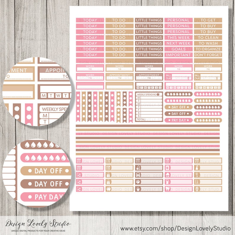 Planner Girl Printable Stickers Kit Fits Erin Condren | Etsy
