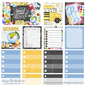 Printable BACK TO SCHOOL Planner Stickers, Mini Happy Planner Stickers ...