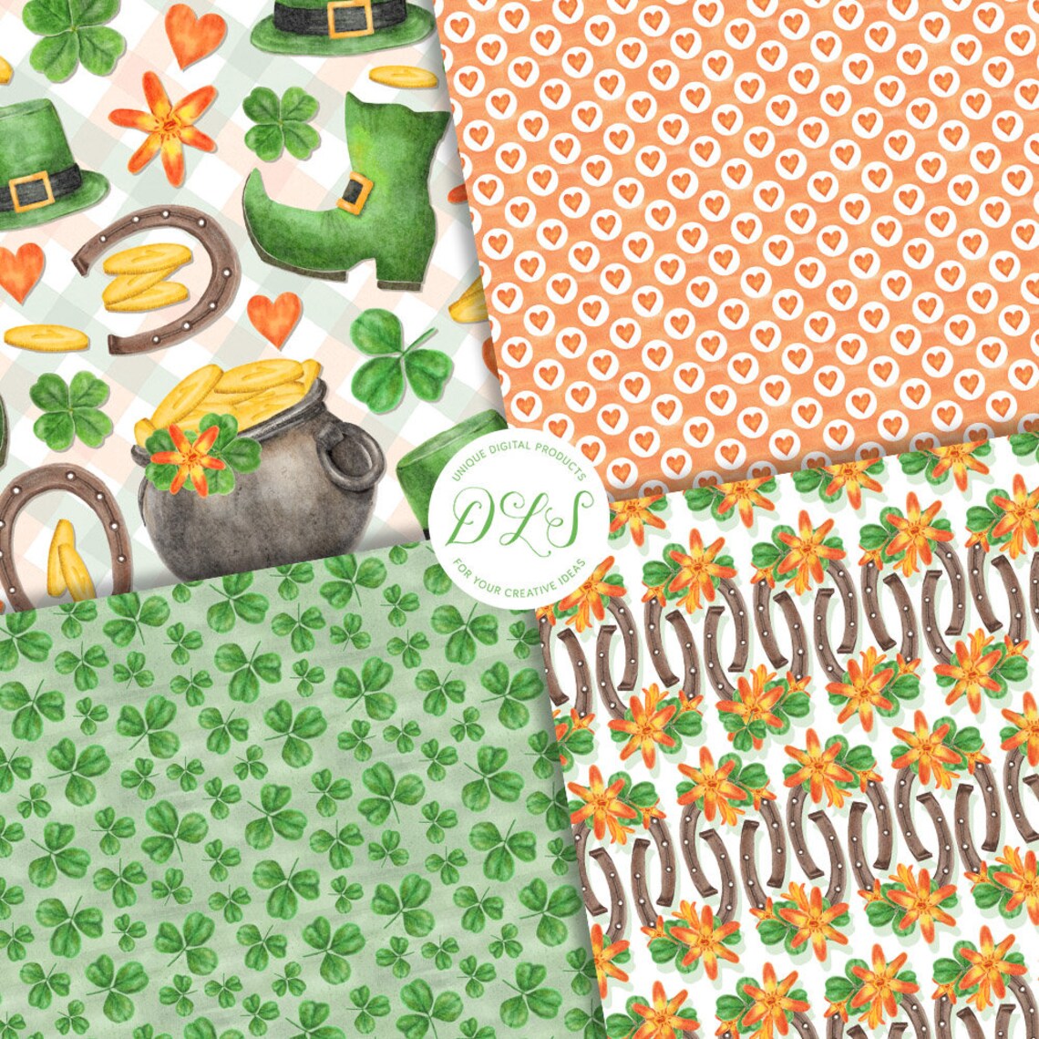 St Patricks Day Digital Paper St Pattys Day Digital | Etsy