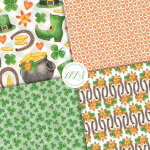 St Patricks Day Digital Paper, St Pattys Day Digital Background, Irish ...