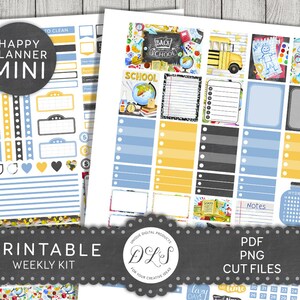 Printable BACK TO SCHOOL Planner Stickers, Mini Happy Planner Stickers ...