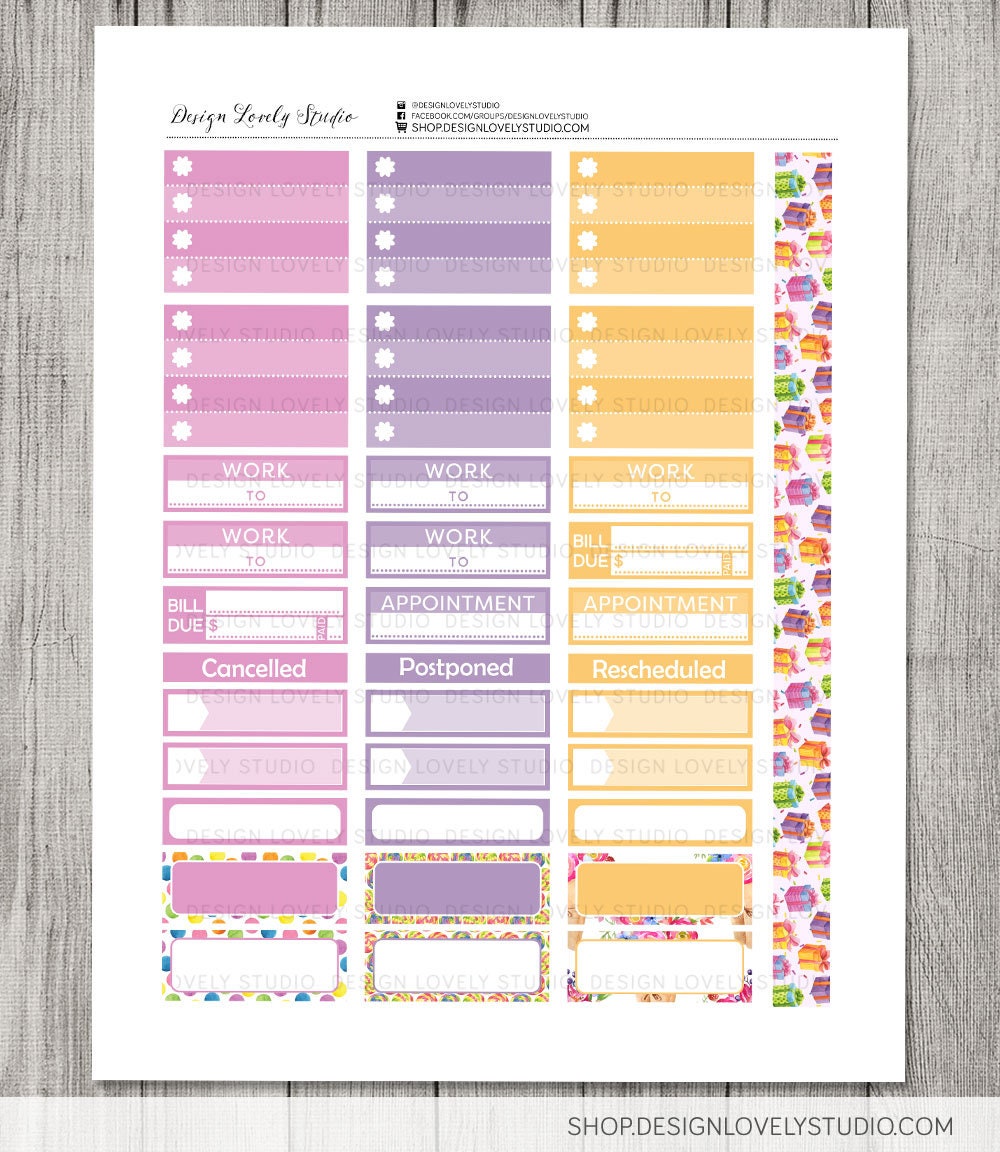 PRINTABLE Birthday Planner Stickers Kit Big Happy Planner - Etsy