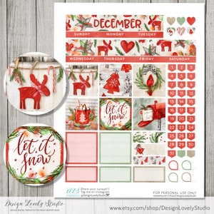 Printable DECEMBER Monthly Stickers Kit, Big Happy Planner December Kit ...