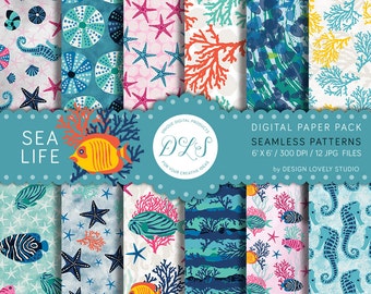 Sea Digital Paper | Etsy