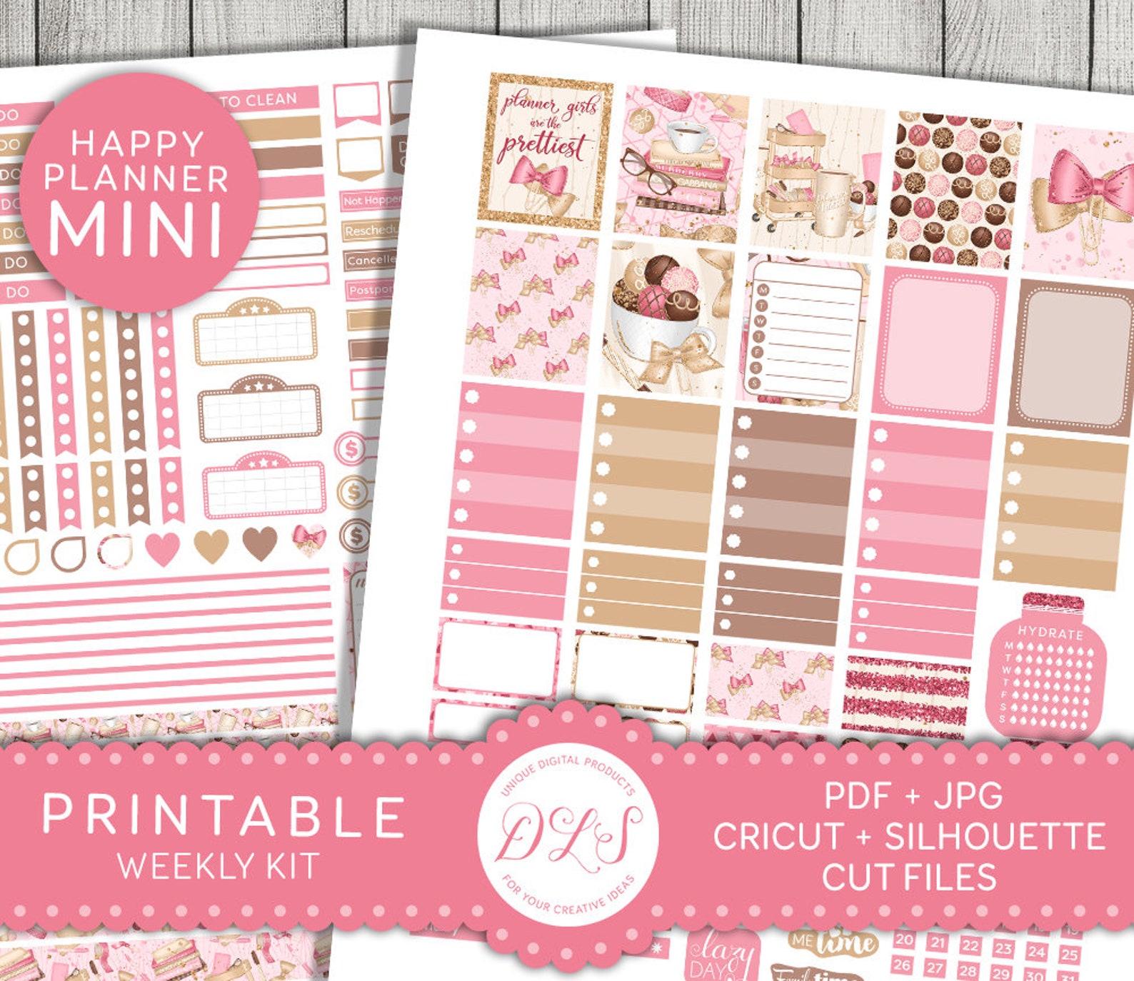 Planner Girl Stickers Printable Mini Happy Planner Stickers - Etsy