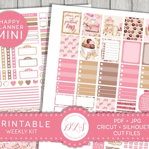 Planner Girl Stickers, Printable Mini Happy Planner Stickers, Planner ...