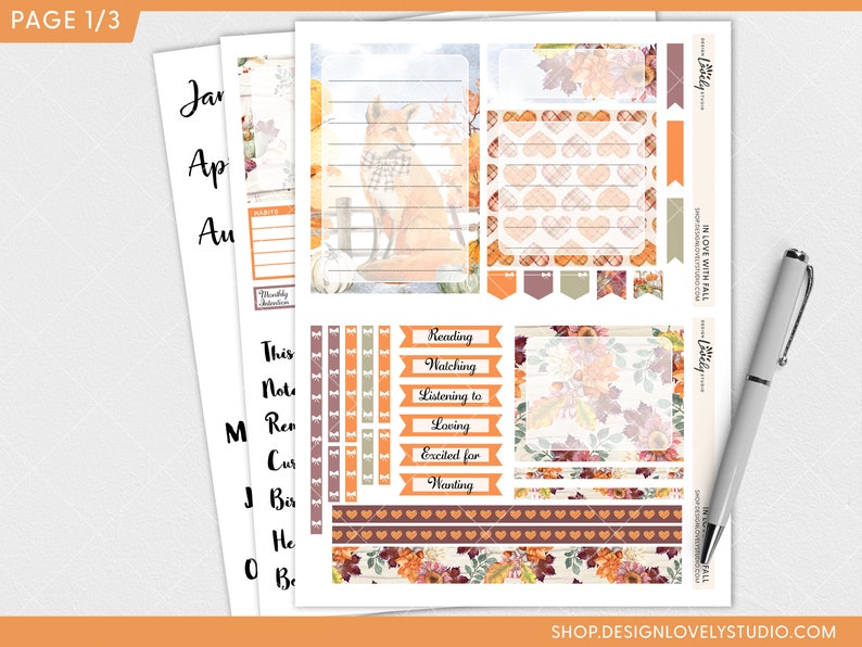 Notes Page Sticker Kit Printable Planner Stickers Monthly - Etsy