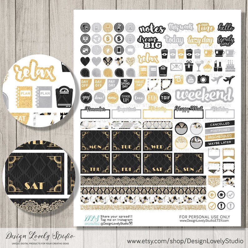 NEW YEAR Planner Stickers Kit, Happy Planner New Year's Planner ...