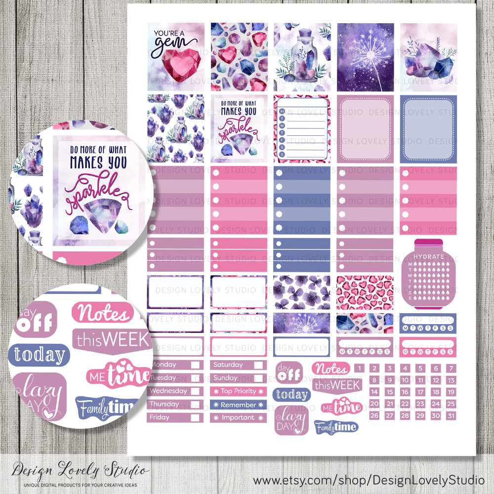 Printable Mini Happy Planner Stickers, Happy Planner Weekly Kit ...