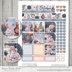 Printable October Monthly Kit, Big Happy Planner October Stickers Kit ...