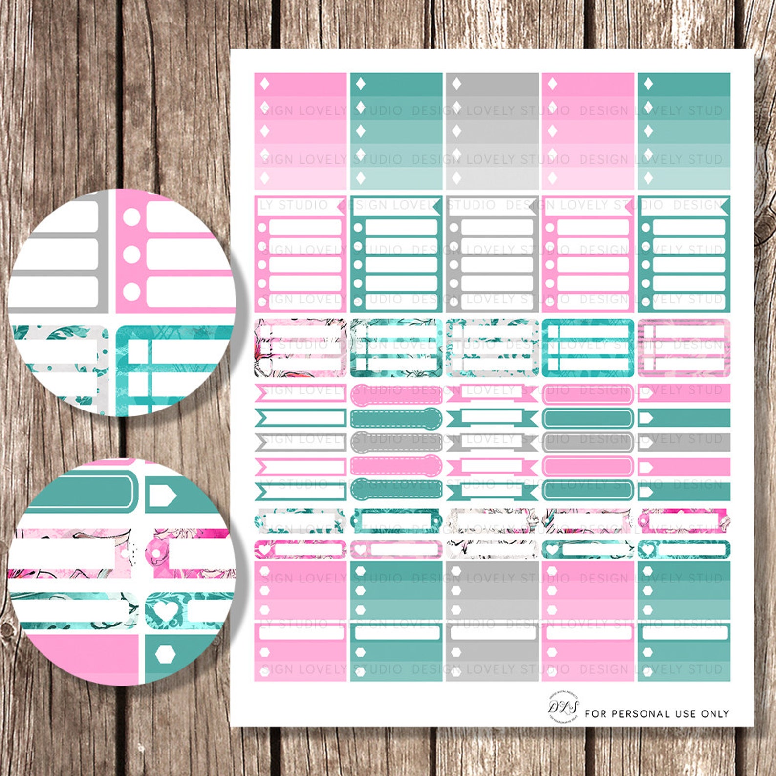 ECLP Vertical Stickers Vertical Planner Kit Weekly Printable | Etsy