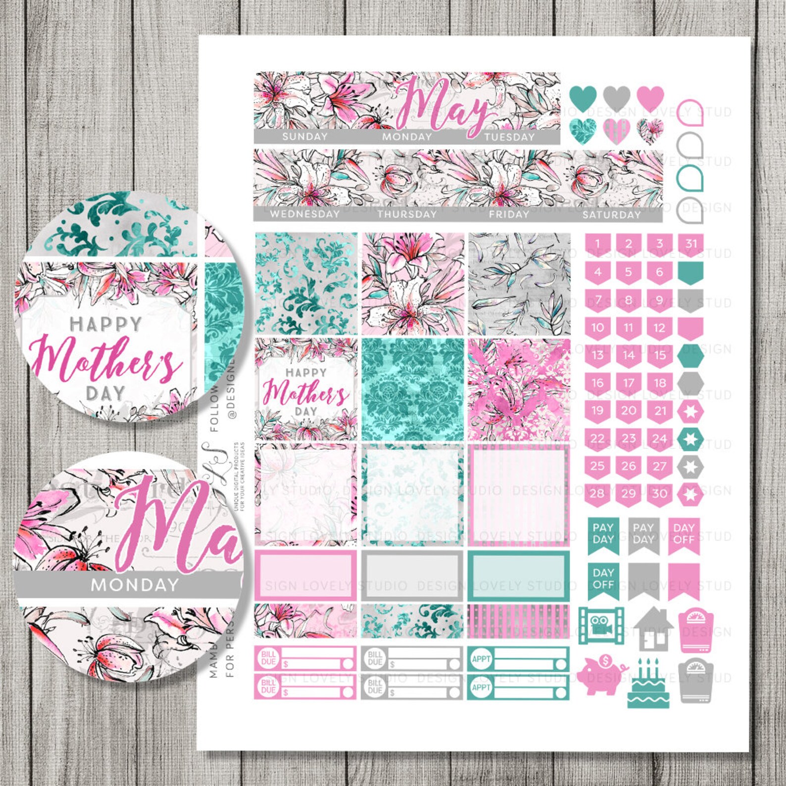 May Happy Planner May Planner Stickers May Monthly View May - Etsy