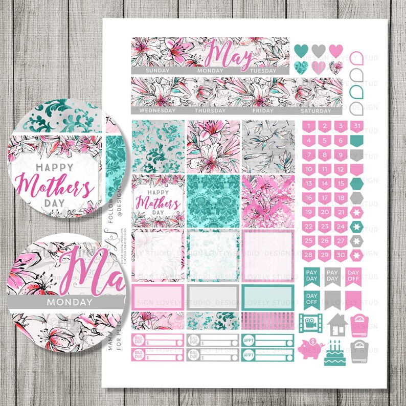 May Happy Planner May Planner Stickers May Monthly View May - Etsy