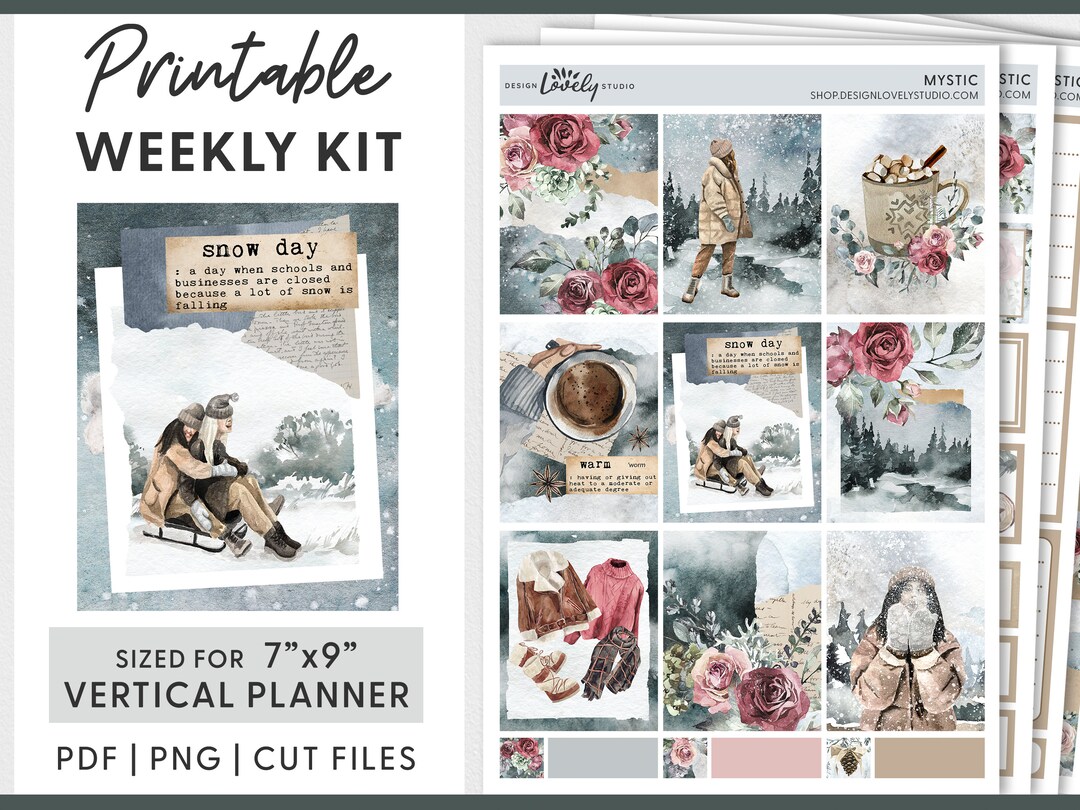 Winter Planner Stickers, Printable Planner Stickers, December Stickers ...