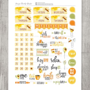 PRINTABLE Big Happy Planner Weekly Kit, Honey Bee Planner Stickers, Big ...