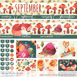September Planner Kit, September Monthly Stickers for Erin Condren ...